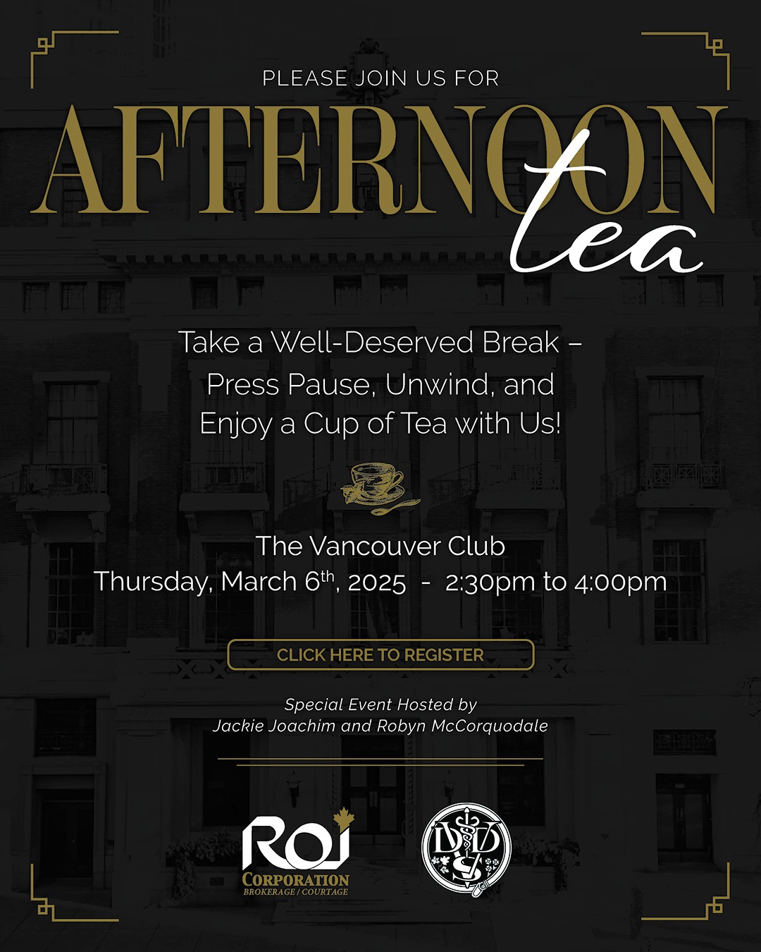 Afternoon Tea at The Vancouver Club - ROI Corporation